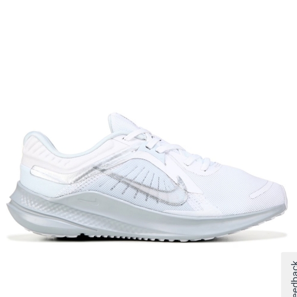 Nike | Shoes | Nike Quest 5 White Silver Running Sneakers Sz85 | Poshmark